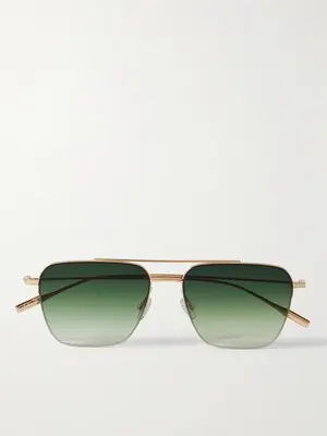 Barton Perreira Armstrong Aviator-style Titanium Sunglasses - Gold