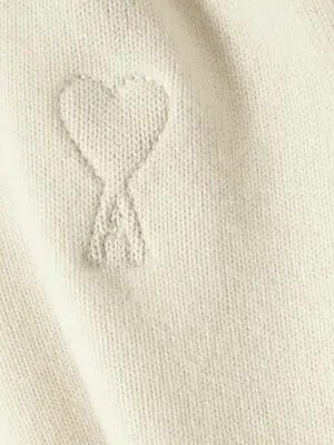 AMI Paris Oversized Embroidered Wool And Cashmere-blend Sweater