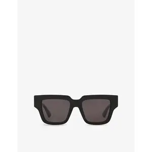 Bottega Veneta Rectangular-frame Acetate Sunglasses - Black