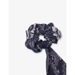 Maje Bandana-print Scarf-detail Woven Hair Scrunchie