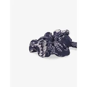 Maje Bandana-print Scarf-detail Woven Hair Scrunchie