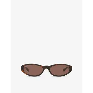 Balenciaga Bb0007s Oval-frame Sunglasses - Brown