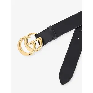 Gucci Double G Leather Belt - Black