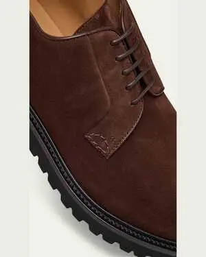 Giorgio Armani Suede Rubber-sole Derby Shoes