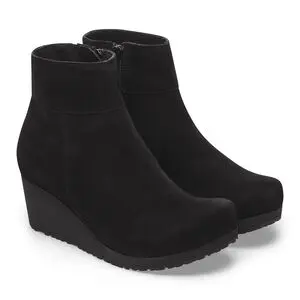 BIRKENSTOCK Ebba Suede Ankle Boots - Black/black