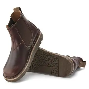 BIRKENSTOCK Birmingham Natural Leather Oiled Slip-on Boots - Roast