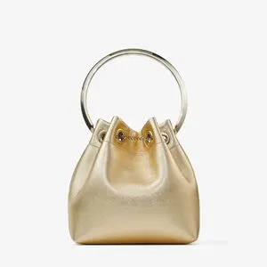 JIMMY CHOO Bon Bon Metallic Nappa Bucket Bag - Silver