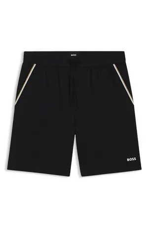 BOSS Stretch Cotton Pajama Shorts - Black