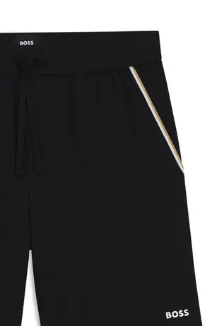 BOSS Stretch Cotton Pajama Shorts - Black