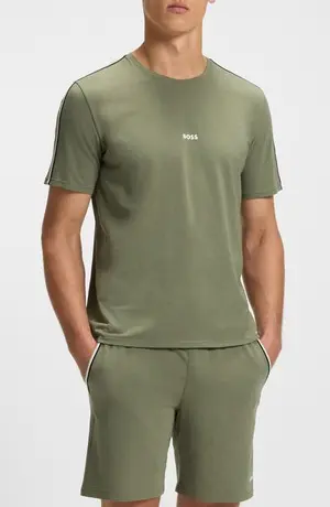 BOSS Unique Stretch Cotton Pajama T-shirt - Open Green