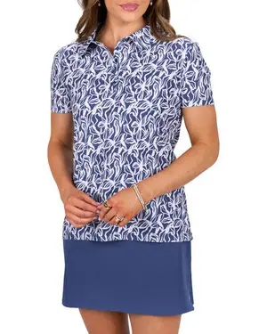 BLACK CLOVER Floral Printed Aurora Polo - Navy
