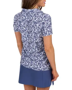 BLACK CLOVER Floral Printed Aurora Polo - Navy