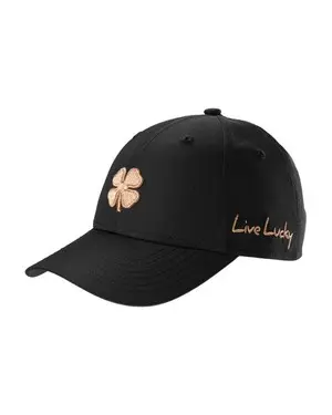 BLACK CLOVER Baseball Cap With Gold Clover Detail - Black
