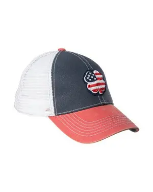 BLACK CLOVER Usa American Flag Clover Trucker Hat - Navy