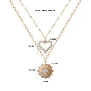 Jessica Simpson Layered Heart Charm Necklace