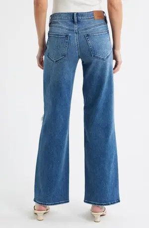 HIDDEN JEANS Distressed Mid-rise Wide Leg Jeans