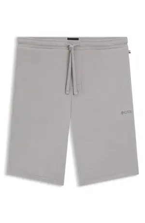 BOSS Ribbed Knit Pajama Shorts - Light/pastel Grey
