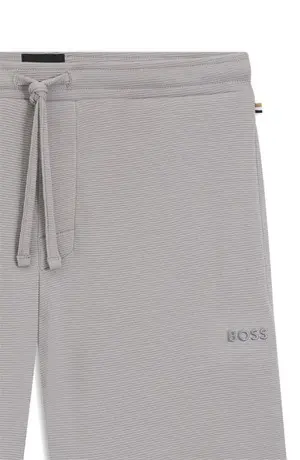 BOSS Ribbed Knit Pajama Shorts - Light/pastel Grey