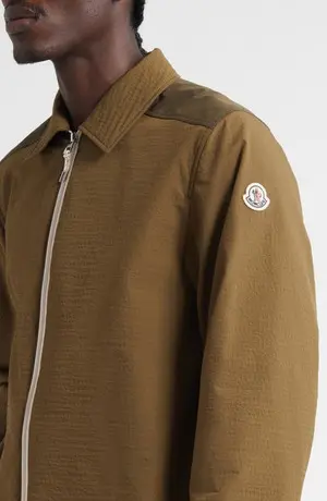 Moncler Padded Seersucker Zip Shirt Jacket