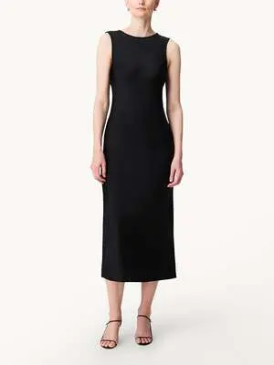 Another Tomorrow Cowl-back Dress - Black