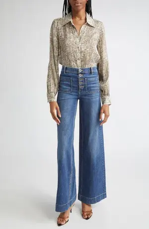 Ramy Brook Cindy Patch Pocket Wide Leg Jeans
