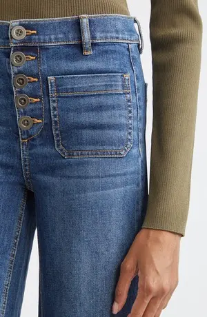 Ramy Brook Cindy Patch Pocket Wide Leg Jeans