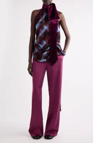 Dries Van Noten Paxy Matelassé Wide-leg Trousers - Raspberry