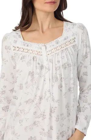 Eileen West Long Sleeve Short Cotton Nightgown