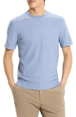 Theory Soris T-light Crewneck T-shirt - Light Blue Lake Melange