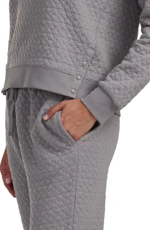 Splendid Heart Stitched Pullover & Jogger Pajamas - Alloy