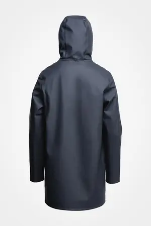 Stutterheim Stockholm Long Sleeve Hooded Raincoat - Navy