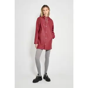 Stutterheim Stockholm Long Sleeve Hooded Raincoat - Burgundy