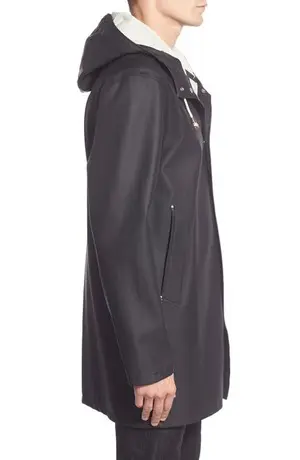 Stutterheim Stockholm Long Sleeve Hooded Raincoat - Black