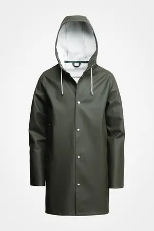 Stutterheim Stockholm Long Sleeve Hooded Raincoat - Green