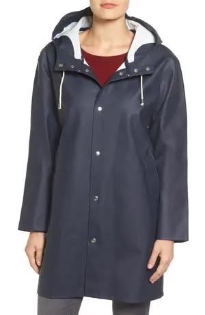 Stutterheim Mosebacke Hooded Raincoat - Navy