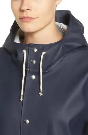 Stutterheim Mosebacke Hooded Raincoat - Navy