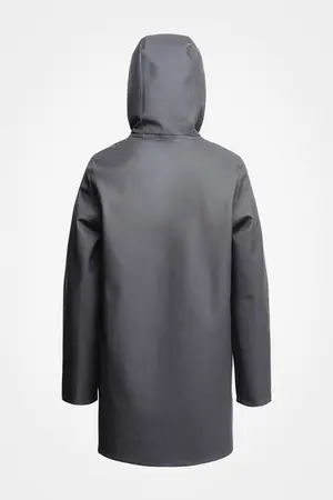 Stutterheim Stockholm Long Sleeve Hooded Raincoat - Charcoal