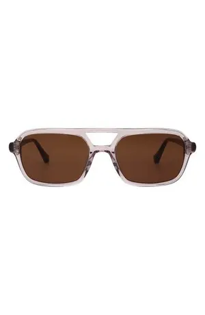FLORENCE BY MILLS 54mm Navigator Sunglasses - Crystal Nude