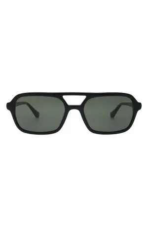 FLORENCE BY MILLS 54mm Navigator Sunglasses - Gloss Black