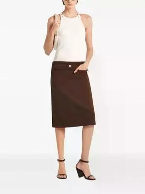 COURREGES Pocketed Pencil Skirt - Brown