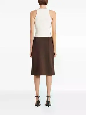 COURREGES Pocketed Pencil Skirt - Brown