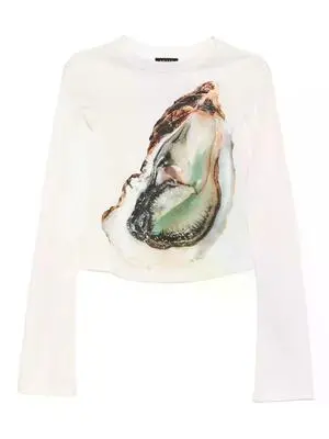 A.W.A.K.E. Mode Oyster Graphic-printed T-shirt - Neutrals