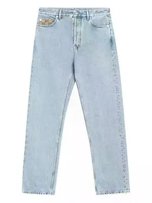 Gucci Leather-patch Straight Jeans