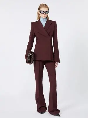 Max Mara Slim Flared Trousers - Wine-coloured
