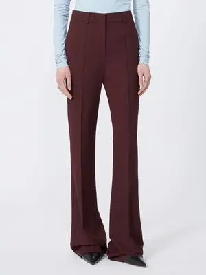 Max Mara Slim Flared Trousers - Wine-coloured