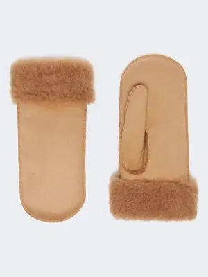 Max Mara Bouclé Mittens Camel