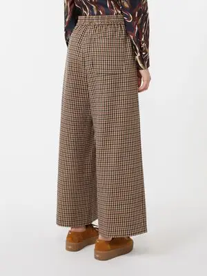 Max Mara Houndstooth Basketweave Trousers