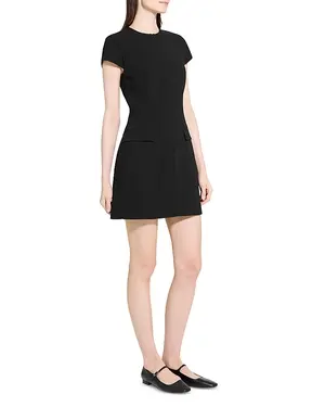 Theory Tailored Zip Front Dress - Black