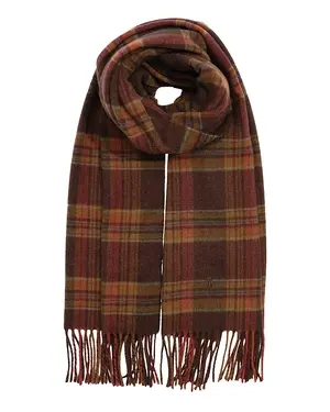 Polo Ralph Lauren Wool & Cashmere Plaid Scarf - Dark Brown
