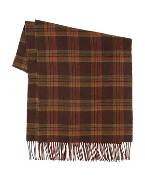 Polo Ralph Lauren Wool & Cashmere Plaid Scarf - Dark Brown